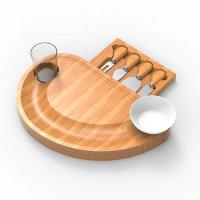 China Semicircle Conch Shape Bamboo Cheese Cutting Board and Knife Set for Customized Designs for sale