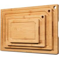 China Thick Bamboo Chopping Cutting Board Butcher Block With Juice Groove Custom 38.1x25.4x1.5cm for sale