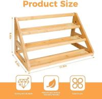 China Sustainable Bamboo Cabinet Spice Rack Organizer 48.3x21.6x24.1cm Kitchen Pantry Shelf for sale