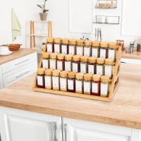 China Sustainable Bamboo Cabinet Spice Rack Organizer 48.3x21.6x24.1cm Kitchen Pantry Shelf for sale