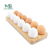 China Home Kitchen Bamboo Egg Protection Safe Storage Rack Countertop Fridge Storage Display Rack for sale