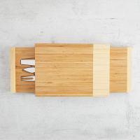 China Sustainable Rectangle Acacia Bamboo Cheese Cutting Board Set for Kitchen Serving for sale