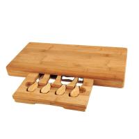 China 100% Natural Decorative Bamboo Pizza Serving Boards With Knife and Fork Eco-friendly for sale