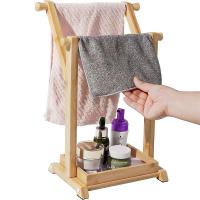 China Sustainable Bamboo Hand Towel Holder Stand for Small Bathroom and Kitchen Countertops for sale