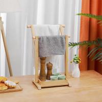 China Sustainable Bamboo Hand Towel Holder Stand for Small Bathroom and Kitchen Countertops for sale