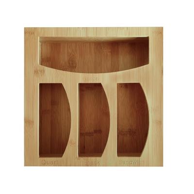 China Customized Logo Bamboo Ziplock Bag Storage Organizer with 30x30x7.6cm Measurements for sale