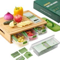China Hotel Bamboo Cutting Board With Containers And Locking Lid And Graters For Home and Bar for sale