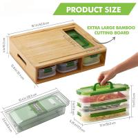 China Hotel Bamboo Cutting Board With Containers And Locking Lid And Graters For Home and Bar for sale