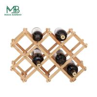 China Organize Your Kitchen with this Foldable Bamboo Wine Rack Holds 10 Bottles for sale