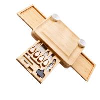 China Eco-Friendly Natural Bamboo Cheese Cutting Board and Knife Set for Charcuterie Platter for sale