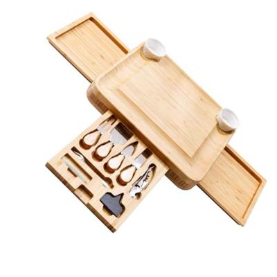 China Eco-Friendly Natural Bamboo Cheese Cutting Board and Knife Set for Charcuterie Platter for sale