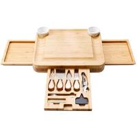 China Eco-Friendly Natural Bamboo Cheese Cutting Board and Knife Set for Charcuterie Platter for sale