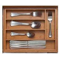 China Expandable Rectangle Kitchen Tableware Bamboo Silverware Cutlery Tray CE Certificate for sale