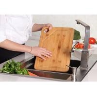 China Bamboo Kitchen Chopping Block Wood Cutting Board with Juice Groove 300x250x10mm Rectangle for sale