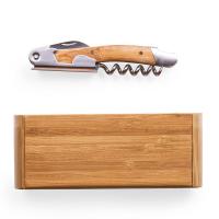 China Functional Design Bamboo Sculpture Gift Box Deluxe Corkscrew 31.75 x 31.75 x 19cm for sale