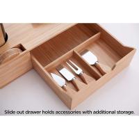 China Minimalist Design Style Natural Bamboo Serving Tray for Rustic Outdoor Wine and Food for sale