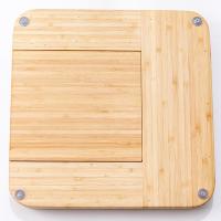 China Rectangle Chopping Blocks and 3 Ceramic Bowls Knife Set Bamboo Cheese Board for Kitchen Pizza Gift for sale