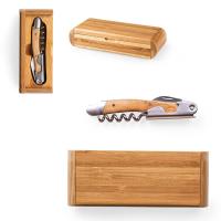 China Functional Design Bamboo Sculpture Gift Box Deluxe Corkscrew 31.75 x 31.75 x 19cm for sale