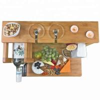China Multifunctional Cheese Board Bamboo Chopping Blocks with Wine Rack and Napkin Rack for sale