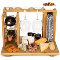 China Multifunctional Cheese Board Bamboo Chopping Blocks with Wine Rack and Napkin Rack for sale
