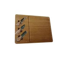China Bamboo Wood Cheese Board and 3-Knife Set Ideal for Creating a Stunning Cheese Display for sale