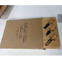 China Bamboo Wood Cheese Board and 3-Knife Set Ideal for Creating a Stunning Cheese Display for sale