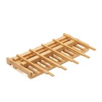 China Collapsible Kitchen Shelf Organizer Bamboo Drying Dish Rack For Cup Glass Bottle for sale