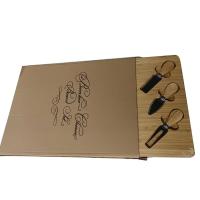 China Bamboo Wood Cheese Board and 3-Knife Set Ideal for Creating a Stunning Cheese Display for sale