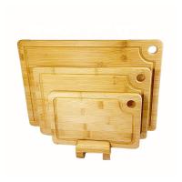 China Highly Durable Sustainable Bamboo Cutting Board Sets with Stand L 45X30X1.9CM for sale
