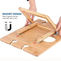 China Outdoor Engraved Bamboo Folding Tray Table For Picnic Desk Camping for sale