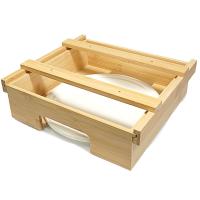 China Adjustable Bamboo Kitchen Shelf Organiser Single Tier Under Cabinet Paper Plate Dispenser for sale
