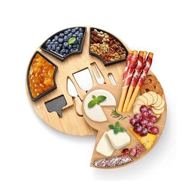 China OEM Kitchen Cutting Board Bamboo Cheese Serving Tray Acacia Wood for sale