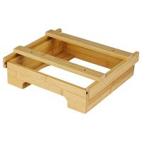 China Bamboo Kitchen Party Organizer Utensil Caddy Paper Plate and Napkin Cabinet Dispenser for sale
