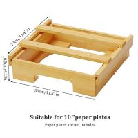 China Bamboo Kitchen Party Organizer Utensil Caddy Paper Plate and Napkin Cabinet Dispenser for sale
