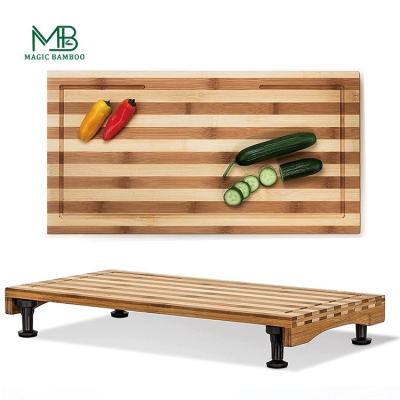 China Chopping Blocks for Commercial Buyers Multi-Functional Bamboo Countertop Cutting Board for sale