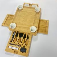 China Kitchen Charcuterie Bamboo Eco Friendly Cutting Board Set With Cutlery And Slates for sale