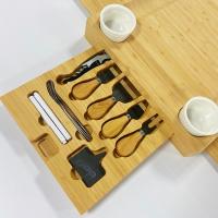 China Kitchen Charcuterie Bamboo Eco Friendly Cutting Board Set With Cutlery And Slates for sale