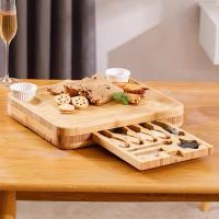 China Eco Friendly Bamboo Charcuterie Boards Wood Cutting Blocks With Cutlery Set for sale