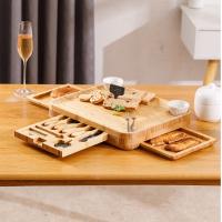 China Eco Friendly Bamboo Charcuterie Boards Wood Cutting Blocks With Cutlery Set for sale