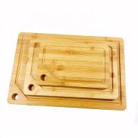 China Three-Piece Bamboo Cutting Board Set in Three Sizes with Drain Stand CE / EU Certified for sale