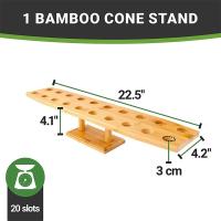China Multilevel Bamboo Food Ice Cream Cone Stand Storage Rack Portable for sale
