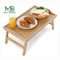 China Handmade Wooden Bamboo Folding Picnic Table Tray Biodegradable for sale