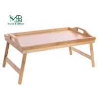 China Handmade Wooden Bamboo Folding Picnic Table Tray Biodegradable for sale