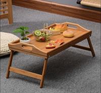 China Handmade Wooden Bamboo Folding Picnic Table Tray Biodegradable for sale