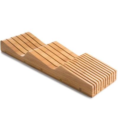 China Natural Bamboo 15-Slot In Drawer Knife Block Organizer with Eco-Friendly Construction for sale