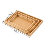 China Tabletop Large Bamboo Serving Platter Trays With Handles Restaurant Hotel for sale