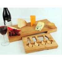 China Custom Sustainable Kitchen Cutting Board Natural Bamboo Charcuterie Cheese Board Set for sale