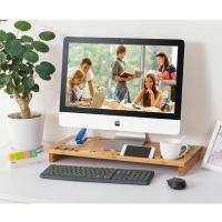 China Custom Logo Natural Bamboo Computer Stand in 60x25x6cm for Modern Luxury Design for sale