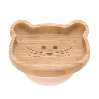 China 1L Capacity Natural Organic Bear Shaped Bamboo Baby Plate With Suction Sustainable for sale