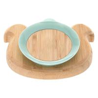 China 1L Capacity Natural Organic Bear Shaped Bamboo Baby Plate With Suction Sustainable for sale